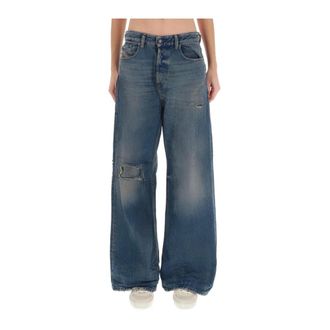 Diesel Femme, Jeans, Bleu, Taille: W30 Jean en denim taille haute et jambe droite
