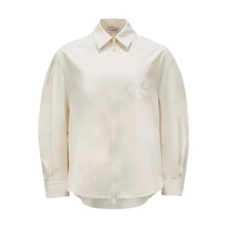 Moncler Baumwoll-Popeline Hemd mit Rei&szlig;verschluss - - Blouses & Shirts - Damen - Wei&szlig; - XS