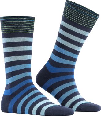 Burlington Herren Socken blau Baumwolle & Mix Gestreift