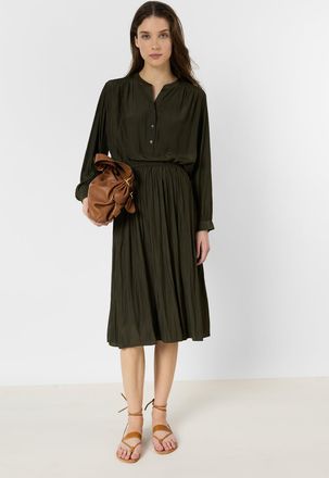 Gerard Darel Jupe satin&eacute;e pliss&eacute;e - JULIAH - Bronze