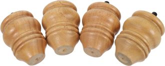 Valiclud 4 St&uuml;ck Hohe M&ouml;belf&uuml;&szlig;e aus Massivem Gummibaumholz Geschnitzte K&uuml;rbisform Robuste Ersatzbeine f&uuml;r Sofa Couchtisch Schrank und K&uuml;chenm&ouml;bel Einfache Mont