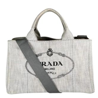 Prada Sac cabas vintage en jean Pre-owned - Femme - Pre-owned - Gris - Taille: ONE Size