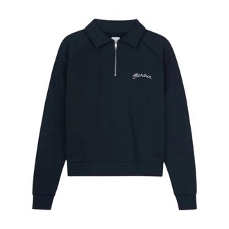 Flaneur Signature Raglan Half Zip - - Sweatshirts & Hoodies - Herren - Blau - M