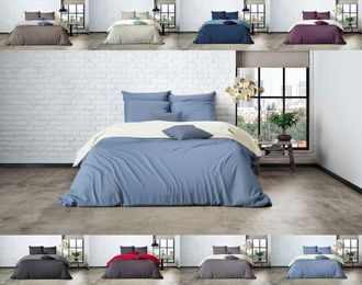 Mistral Home Uni Einfarbig Wende Bettwäsche Mistral Home Edel Perkal 100% Ägyptische Baumwolle, Größe:135x200cm Bettwäsche, Farbe:Pristine-Soft Blue