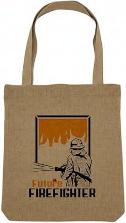 Fabulous Sac Shopping Tote Bag Aspect Lin - Future Firefighter Job Heroes - Sac de Courses Toile Epaisse 360g Beige Naturel Cabas Port&eacute; Epaule Solide Imprim&eacute; e