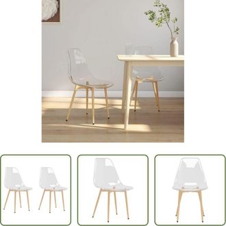 vidaXL Transparent - Esszimmerst&uuml;hle 2 Stk. Transparent PET