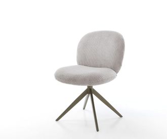 DELIFE Drehstuhl Nube-Flex Cord Silbergrau Kreuzgestell breit Effektfinish Titan 360&deg; drehbar Wippfunktion Taschenfederkern, Esszimmerst&uuml;hle