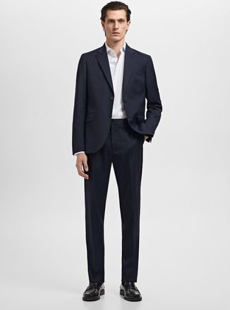 Mango Slim Fit-Anzughemd aus Baumwolle mit Streifen weiß - Herren - XS - MANGO MAN