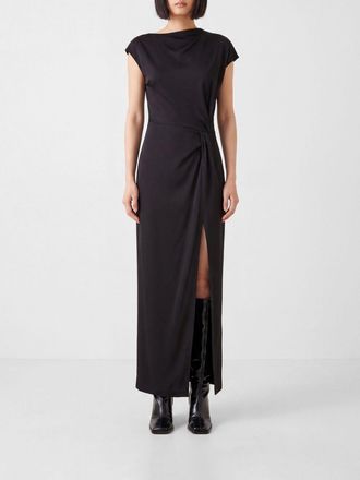 Federica Tosi Asymmetrisches, drapiertes Midi-Abendkleid aus Satin