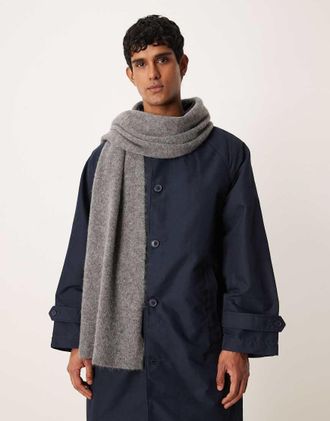 Arket &Eacute;charpe de qualit&eacute; sup&eacute;rieure en alpaga et laine - Gris fonc&eacute;