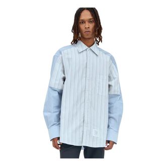 Thom Browne Oversized Gestreiftes Hemd - - Shirts - Herren - Blau - XL