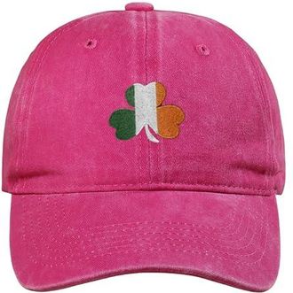 Generic Casquette de baseball en coton r&eacute;glable vieilli pour papa, casquette de baseball dartiste, rose vif, Taille unique