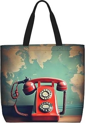 Generic Angleterre Royaume-Uni R&eacute;tro Londres T&eacute;l&eacute;phone Sac Courses Pliable Sacs De Courses R&eacute;utilisable Sac A Main Femme Pour Quotidienne Gym Plage