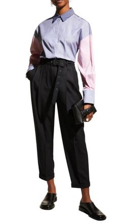 Nellie Partow Finn Belted Straight-leg Trousers Size S