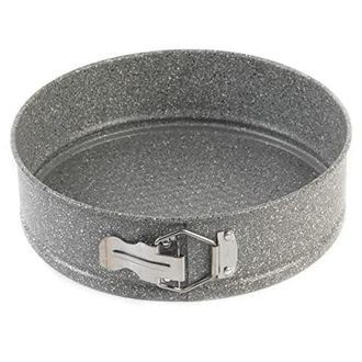 Salter Marblestone Moule à charnière - 24cm Antiadhésif avec fond mobile, Profondeur 6.5cm, Acier Au Carbone, Ouverture rapide, Fermoir inclus, Sans PFOA, Pa