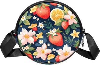 Generic Sac &agrave; bandouli&egrave;re Circle pour femme, petit sac &agrave; bandouli&egrave;re color&eacute; avec fermeture &eacute;clair, bretelles r&eacute;glables, sac &agrave; main rond d&eacute;contract&eacute; pour femme