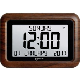 Geemarc 1558323 &agrave; quartz Horloge radiopilot&eacute;e bois