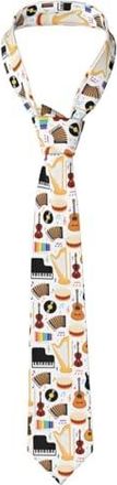 Generic Cravate Instruments De Musique Color&eacute;s Blancs Confortable Men Tie &Eacute;l&eacute;gant Cravates Homme Pour Travail L&Eacute;cole &Eacute;v&eacute;nements