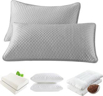Generic Kühlkissenbezug, 2 Stück EIS-Kopfkissenbezug, Weicher Atmungsaktiver Kühlkissenbezug, Sommer Kissenbezüge for Frauen und Männer 48x74cm (unten grau)