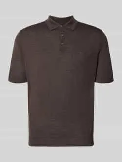 Fynch-Hatton Regular Fit Poloshirt aus reiner Baumwolle in Strick-Optik