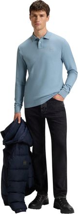 HUGO BOSS Passerby Poloshirt f&uuml;r Herren, Lang&auml;rmlig (Hellblau)