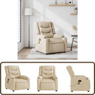 vidaXL Massagesessel Creme Stoff - Vidaxl