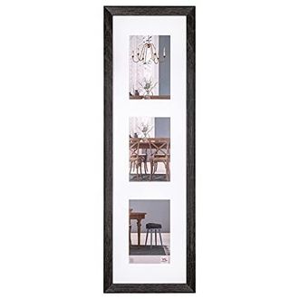 Walther Design Cadre photo walther design gris foncé 3X 10x15 cm galerie avec passe-partout, cadre en bois Fiorito EF315VD