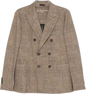 Circolo 1901 Homme, Vestes, Brun, Taille: XL Veste à Carreaux