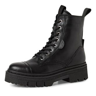 Tamaris Bottines plates en dentelle pour femme 1-25204-45 - Noir - Taille 39 EU, Noir, 39 EU