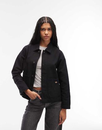 Dickies Ungef&uuml;tterte Canvas-Jacke im Chore-Design in Schwarz