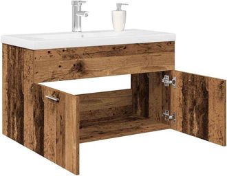 vidaXL vidaXL Waschbeckenunterschrank mit Einbaubecken und Wasserhahn