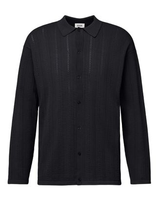 Drykorn Leichte Strickjacke Emilias aus Baumwolle mit Umlegekragen in
