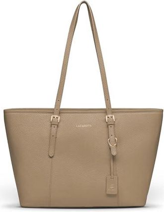 Lazarotti Bologna Grand sac cabas pour femme en cuir v&eacute;ritable | Sac fourre-tout avec bretelles r&eacute;glables en longueur | Sac bandouli&egrave;re 35 cm, sable, L