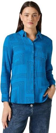Cecil B345028 Chemisier en Mousseline, Dynamic Aqua Blue, XL Femmes