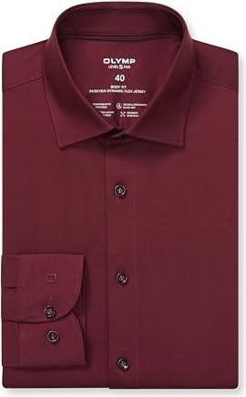 Olymp Level Five 24/Seven Chemise &agrave; manches longues pour homme en jersey simple 462 niveau 5 03,18 New York Kent, Chianti 38, 42