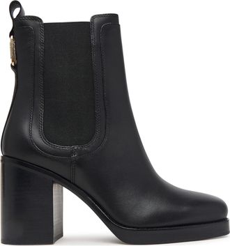 Tommy Hilfiger Stiefeletten Tommy Hilfiger Ltr Square Toe Heel Chelsea Boot FW0FW09555 Schwarz