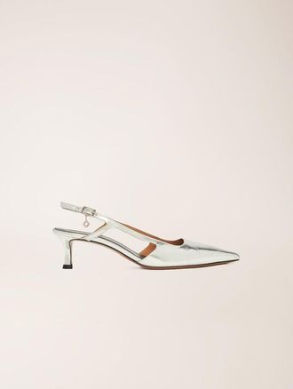 Maje Escarpins À Brides En Cuir Argenté - Argent - Maje