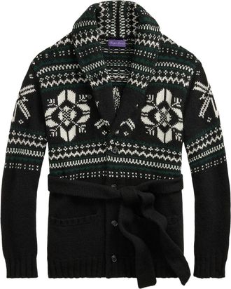 Ralph Lauren Purple Label Gestrickter Intarsien-Cardigan - Schwarz