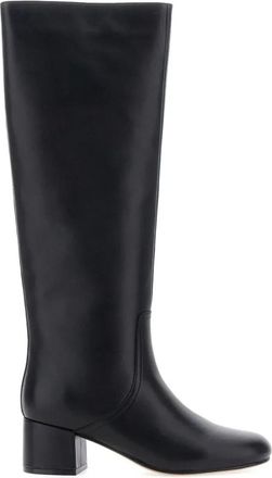 Twin-Set Stiefel - Knee-High Calf Leather Ankle Boots With Silhouette - Gr. 38 (EU) - in Schwarz - für Damen