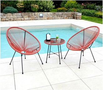 Ozalide Ozalide - Salon de jardin en acier - 2 places - terracotta - caracas