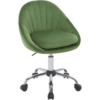 Woltu Woltu - Chaise Bureau en Velours, Chaise Coiffeuse, Chaise Pivotante, Chaise de Bureau Ergonomique, R&eacute;glable en Hauteur, Gris fonc&eacute;