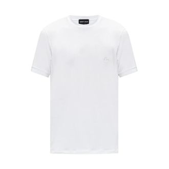 Giorgio Armani T-Shirt mit Logo - - Tops - Herren - Wei&szlig; - L