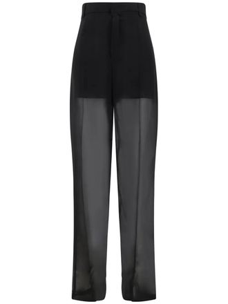 Blumarine pantalon en georgette - Noir
