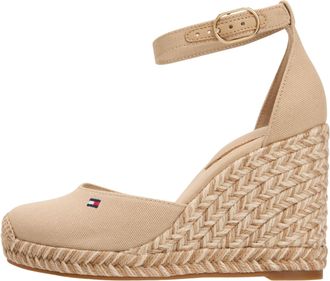Tommy Hilfiger Damen Flag High Wedge Espad Closed Toe Fw0fw09225 Keil-Espadrilles, BEIGE (Clayed Pebble), 41 EU