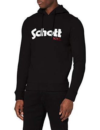 Schott NYC SCHOTT Swhood Sweat-Shirt à Capuche, Noir (Black Black), X-Large (Taille Fabricant:XL) Homme