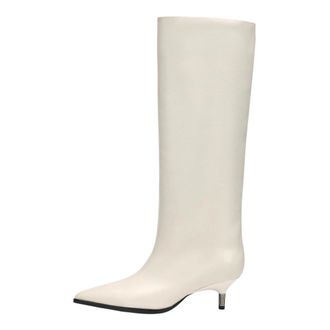 Cesare Gaspari Lederschuh-Stiefel mit Spitze - - Shoes - Damen - Wei&szlig; - 38 EU