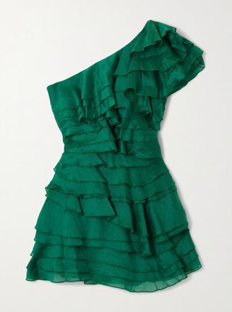 Aje Rosaline Minikleid Aus Einer Lyocell-mischung Mit Stufen - Grün