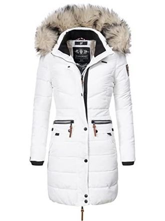 Navahoo Paula manteau dhiver pour femme matelass&eacute; long Blanc L