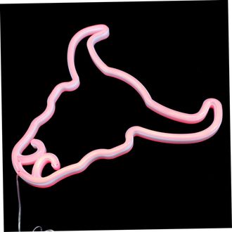 DOITOOL Kuhkopf-neonlicht Hängende Neonlampe Led-neonlicht Lampenornament Partylampendekor Kuhkopfform Licht Für Hochzeitsdekoration Hotels Restaurants Zuhaus