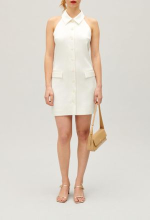 Claudie Pierlot Robe courte satin&eacute;e &eacute;crue